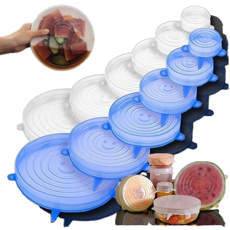 Stretch Lids Reusable Silicone Covers - 6-Pack Multi-Size Universal Fo ...
