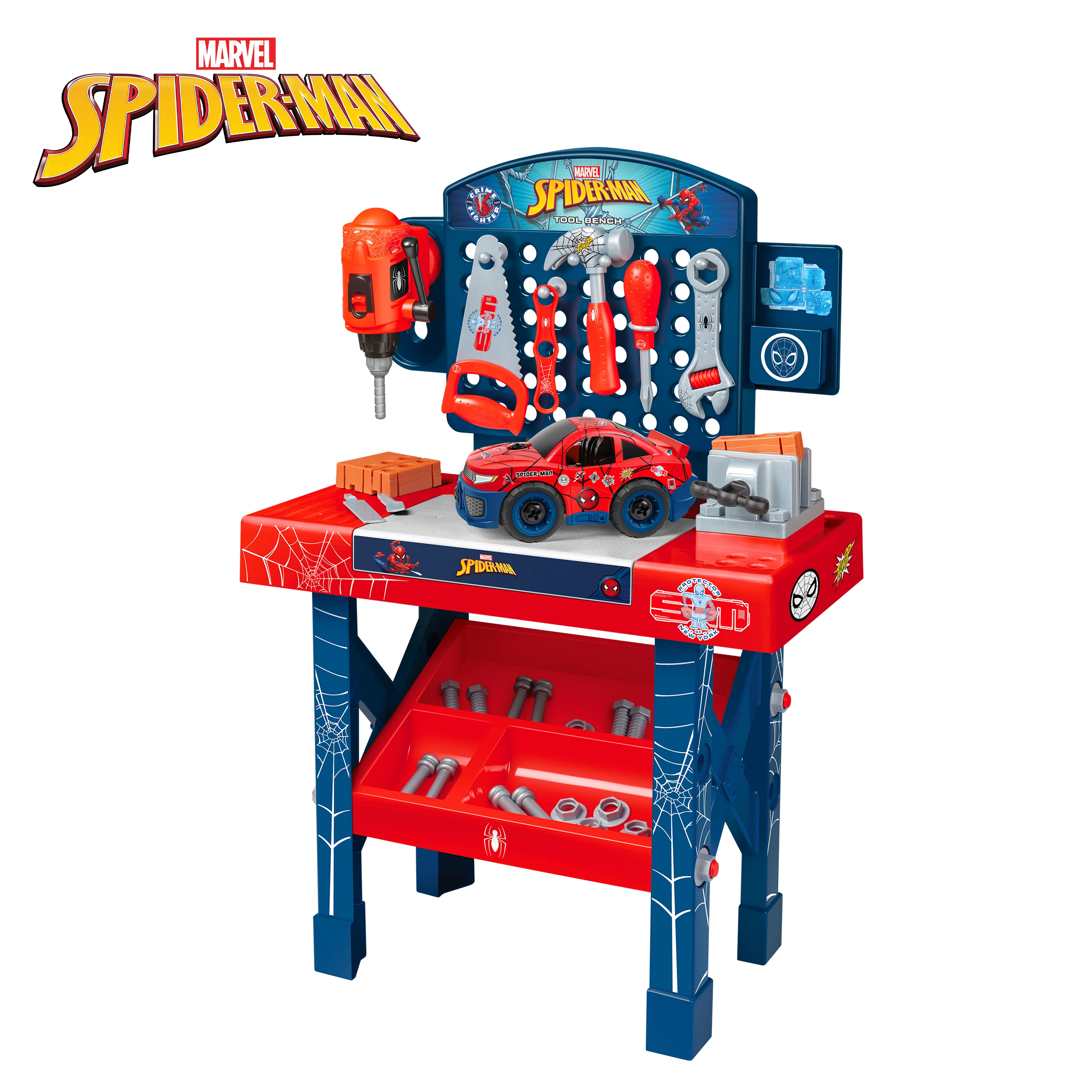 [Marvel] Spider-Man Tool Bench Playset with Take-Apart Car – Dawn / Dusk